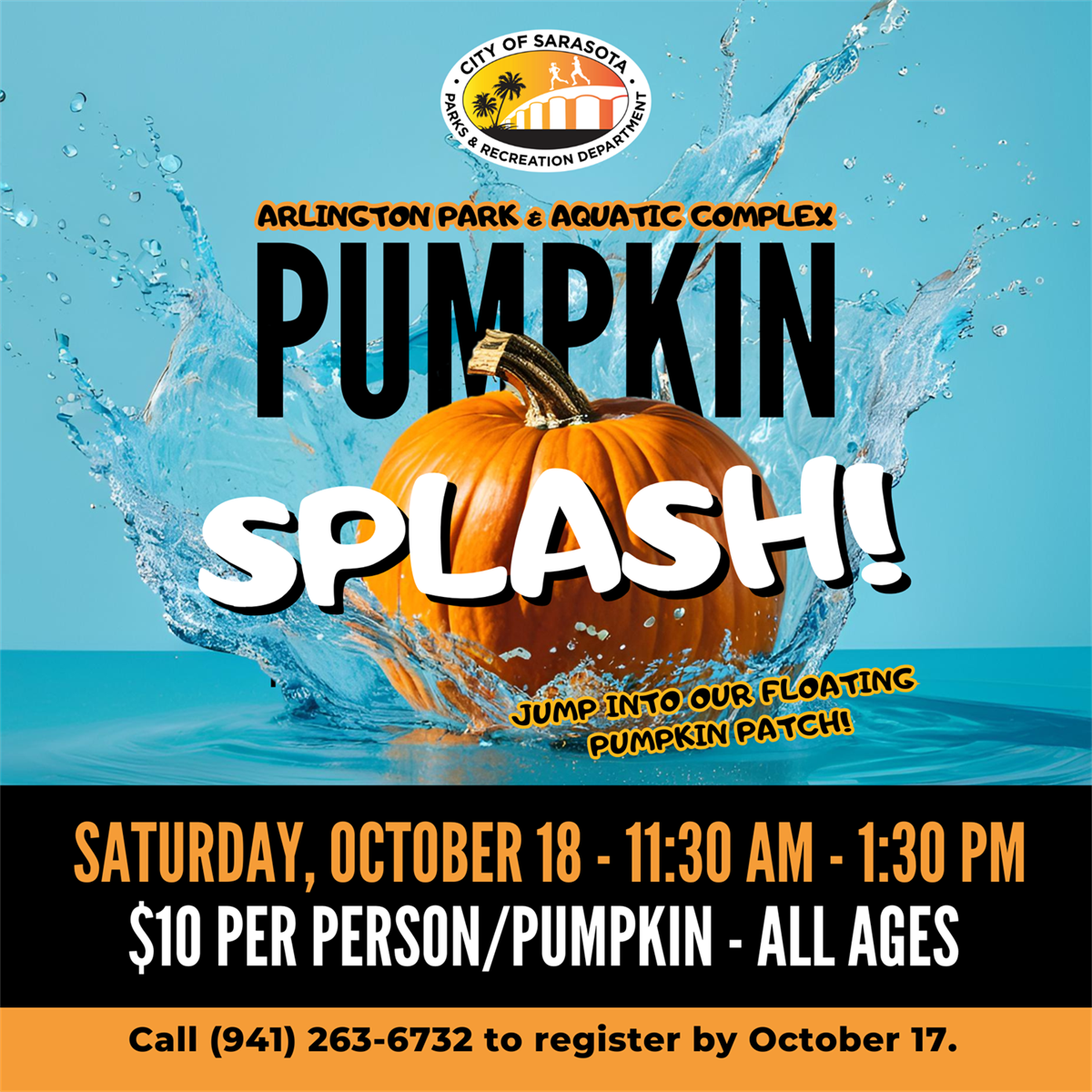 PUMPKIN SPLASH AT ARLINGTON PARK AQUATIC COMPLEX | City of Sarasota